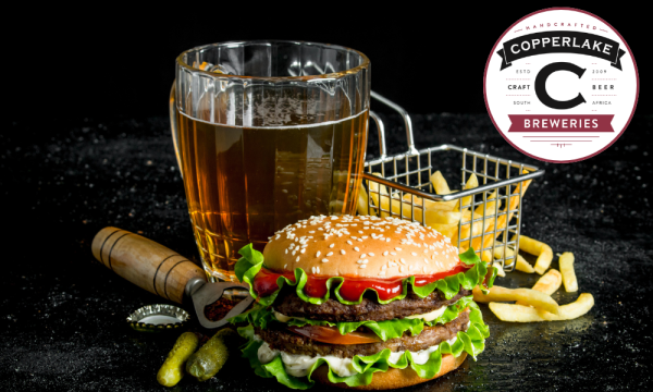 Gourmet Burger, Chips & Free Beer/Cool Drink Combo for 2 People